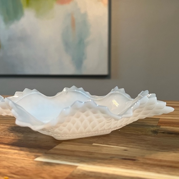 Fenton | Accents | Vintage Fenton Irridescent Milk Glass Hobnail ...